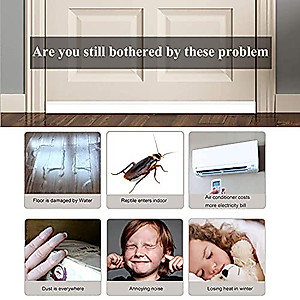 MsKitchen 2 Pack Door Draft Guard Under Door Stopper Door Sweep Insulator Door Blocker Door Soundproofing, Wind Proof, and Dust Proof Strong Adhesive Door Bottom Seal 2”W x 39”L White