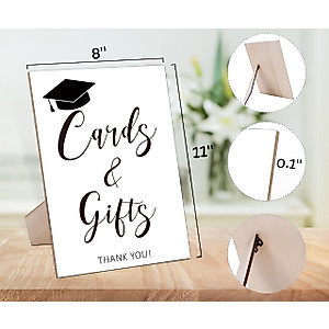 Gifts and Cards Sign with Stand,Modern Graduation Sign,Graduation Decorations Class of 2024,Table Toppers,Artwork Home Shelf Wall Decoration,Graduation Party Supplies Favors Gifts,Farewell Gift,2
