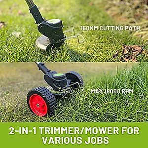 Cordless Weed Eater String Trimmer,3-in-1 Lightweight Push Lawn Mower & Edger Tool with 3 Types Blades,21V 2Ah Li-Ion Battery Powered for Garden and Yard,Black