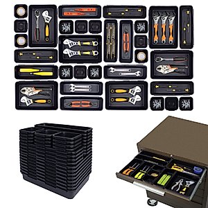 AUTSCA 32-Pack Tool Box Organizer and Storage,Workbench and Cabinets,Tool Organizers Tool Tray Divider, Toolbox Accessories,Toolbox drawer organizer set for drawer cabinet parts hardware box storage
