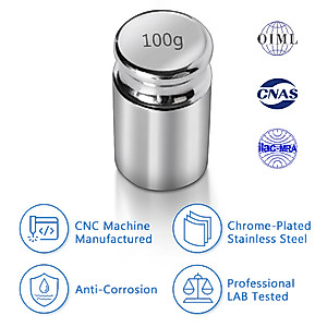 Fuzion Calibration Weights 210g, M1 Class 9 PCS Stainless Steel Scale Calibration Weight Kit, 1g 2g 5g 10g 20g 50g 100g Calibration Weight with Storage Box, Tweezers for Digital Scale, Gram Scale