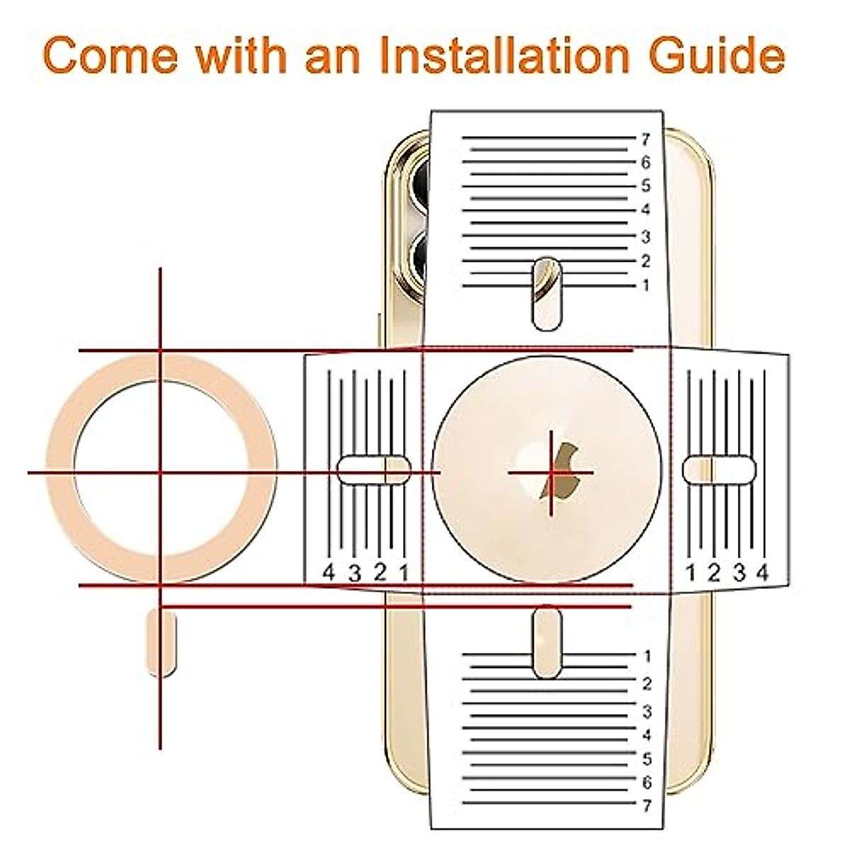 COJOC 3PCS for Magsafe Ring Sticker,Universal Magnetic Conversion Adapter Compatible with Wireless Charging Accessories for iPhone 14/13/12 Pro Max Mini, Galaxy Series and Phone Case,Gold