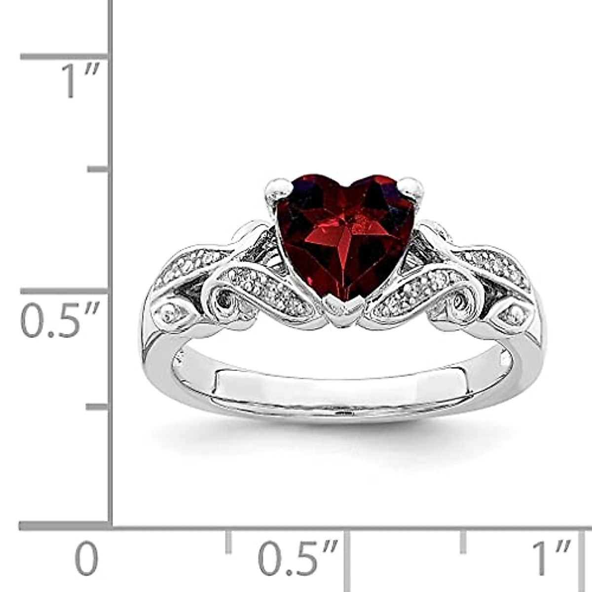 925 Sterling Silver Diamond Garnet Ring Love Gemstone Fine Jewelry For Women Gifts For Her