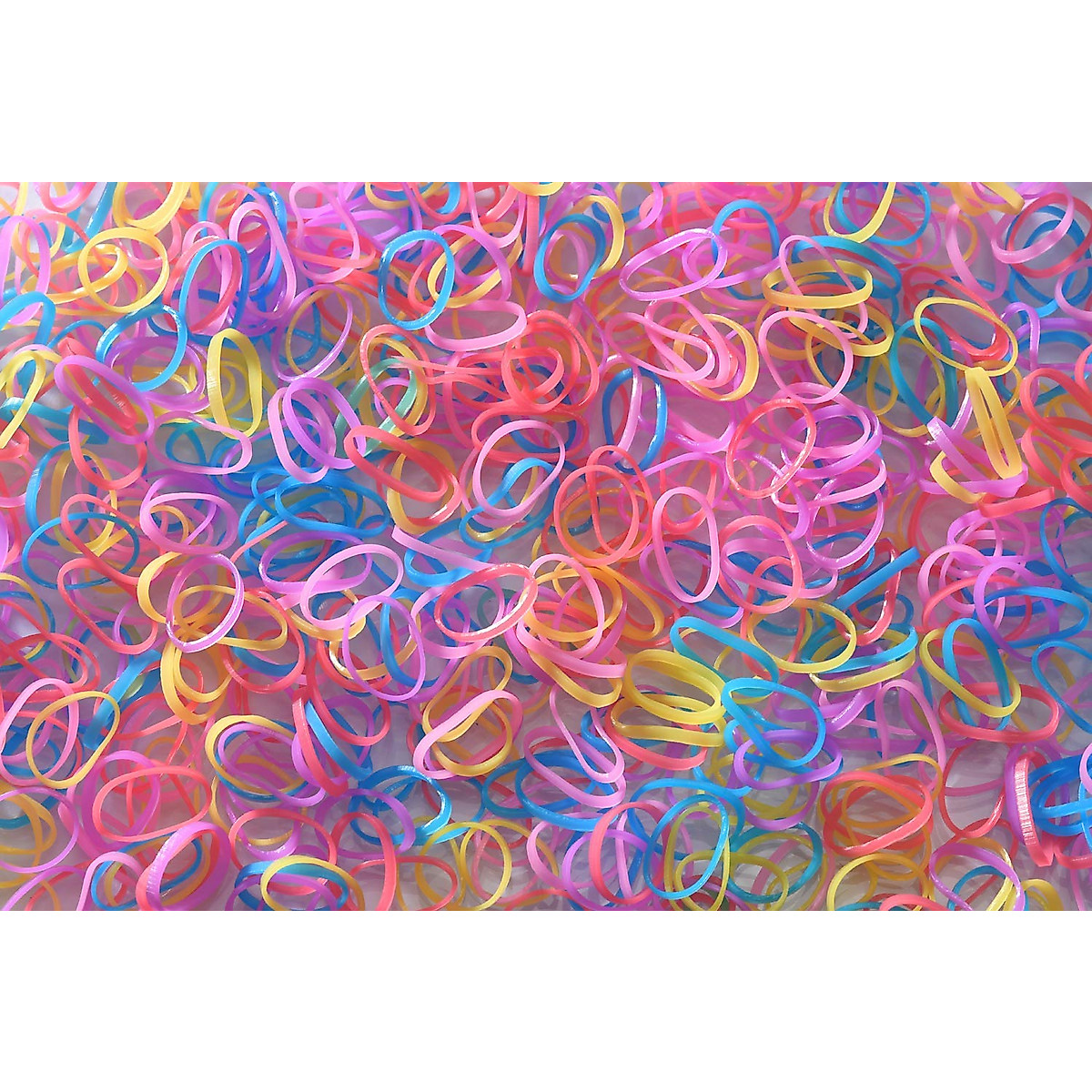 Youxuan Kids Elastics No Damage Colored Hair Bands Fashion Girls Hair Ties 1000 Count Small Size