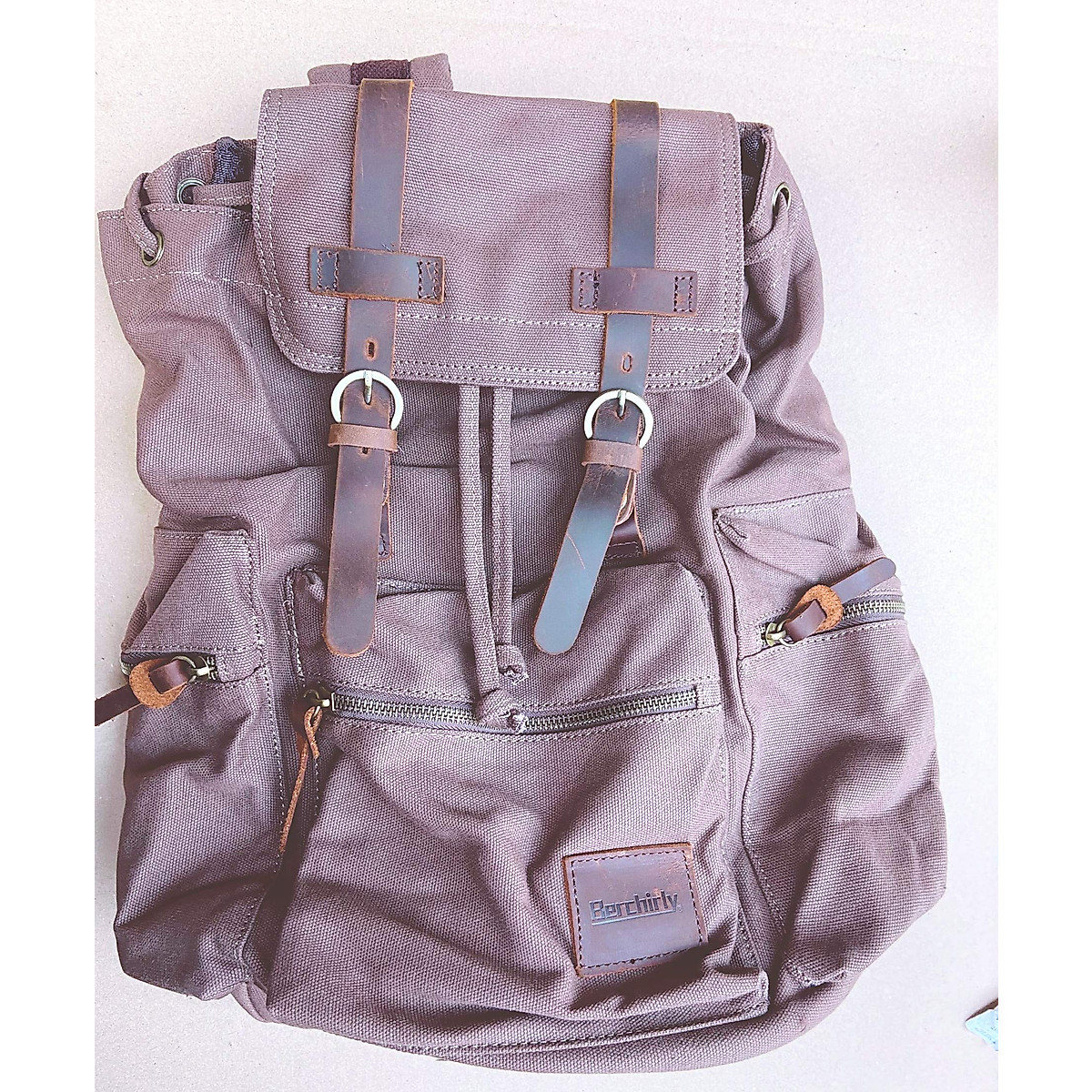 Berchirly Canvas Backpack Men Women Casual Computers Laptop Bags Hiking Rucksack Daypacks