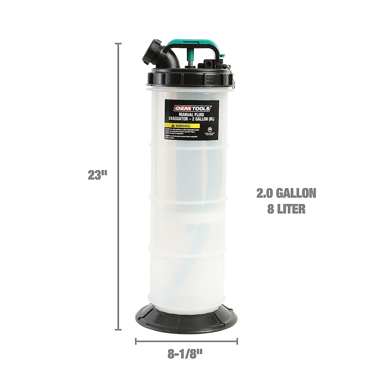 OEMTOOLS 24936 8 Quarts (2 Gallons) Manual Fluid Extractor, Oil Extractor Pump, Automotive Fluid Extractor for Various Oils and Fluids, Oil Pump Extractor