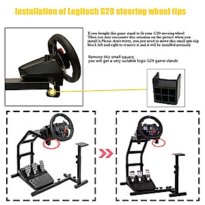 Marada Gaming Steering Wheel Stand Adjustable Fit for Logitech,Thrustmaster,Xbox, G25 G27 G29 G920 G923, Racing Wheel Stand, Handbrake Shifter Wheels and Pedals Not Included