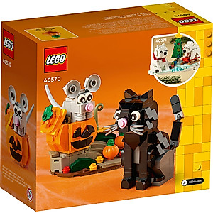LEGO Halloween Cat & Mouse 40570 Building Kit, Whimsical Halloween Décor with Adorable Cat, Mouse, and Pumpkin Toys, Halloween Toy