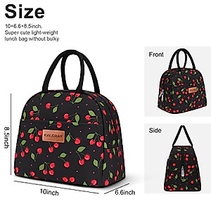 BALORAY Lunch Bag for Women Men Insulated Lunch Box for Adult Reusable Lunch Tote Bag for Work, Picnic or Travel (Cherry, M)