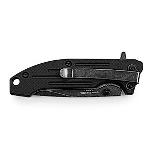 Kuuma Camco Manufacturing 51912 Knife, 6-1/2" Folding, 3-5/8" Closed, Spring Assist, Black,One Size