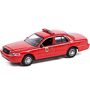 2001 Crown Victoria Interceptor Red Baltimore City Fire Department (Maryland) Fire & Rescue Series 2 1/64 Diecast Model Car by Greenlight 67020 E