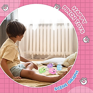 Easter Basket Stuffers,Easter Basket Essentials,4pcs Squishy Easter Bunny Stress Balls for Adults,Kids,Easter Toys Stress Relief Fidget Balls,Easter Party Favors for Kids,Easter Basket Ideas Gifts