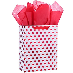 SUNCOLOR 4 Pack Large Gift Bags With Tissue Paper for Valentines's day, Birthday, Father's Day, Mother's and More