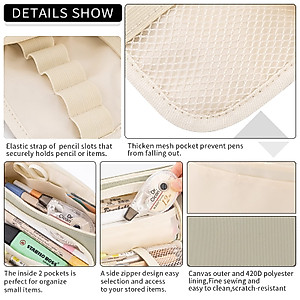 EASTHILL Pencil Case Large Capacity Pencil Pouch School Suppies Pen Case Simple Stationery College Office Organizer for Girls Adults-Light Green