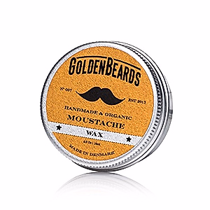 Organic Moustache Wax - 15ml *Golden Beards* | Jojoba & Argan & Apricot Oil , The Perfect Grooming Product, Only Natural Ingredients, 100% Handmade (0.5 Oz)
