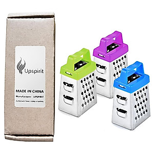GOODFEER Mini Cheese Grater, 3 Pieces Stainless Steel Small Box Graters For Kitchen Slicer Cheese/Ginger/Vegetable,Pack of 3