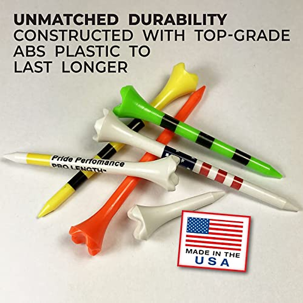 Pride Performance USA Flag Tees 3-1/4", 30 Count