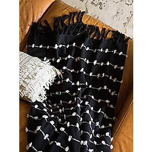 DII Woven Loop Throw Collection, 50x60, Black