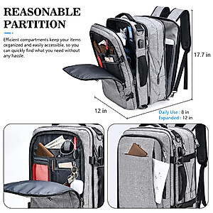 LOKASS 55L Travel Backpack All in One Carry on Backpack/Handbag/Shoulder bag, Flight Approved Travel Essentials Luggage Bag for Business Trip Travel, with Removable Toiletries Display Bag