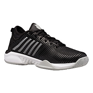K-Swiss Women's Hypercourt Supreme Tennis Shoe, Black/White/Highrise, 8 M