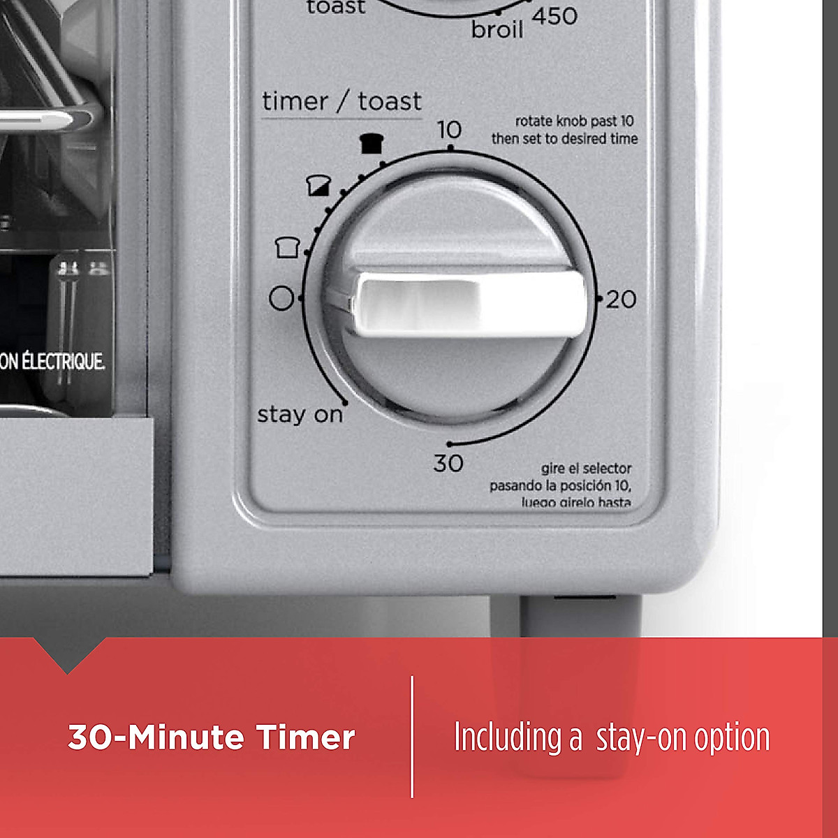 BLACK+DECKER TO1705SG 4-Slice Toaster Oven, Easy Controls, Stainless Steel