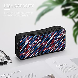 USA Patriotic Camouflage Pencil Case Makeup Bag Big Capacity Pouch Organizer for Office College
