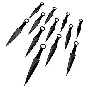 Tactical Knife Survival Knife Hunting Knife 12 PIECE Throwing Knives Set Fixed Blade Knife Razor Sharp Edge Camping Accessories Camping Gear Survival Kit Survival Gear 74625 (Black Kunai)
