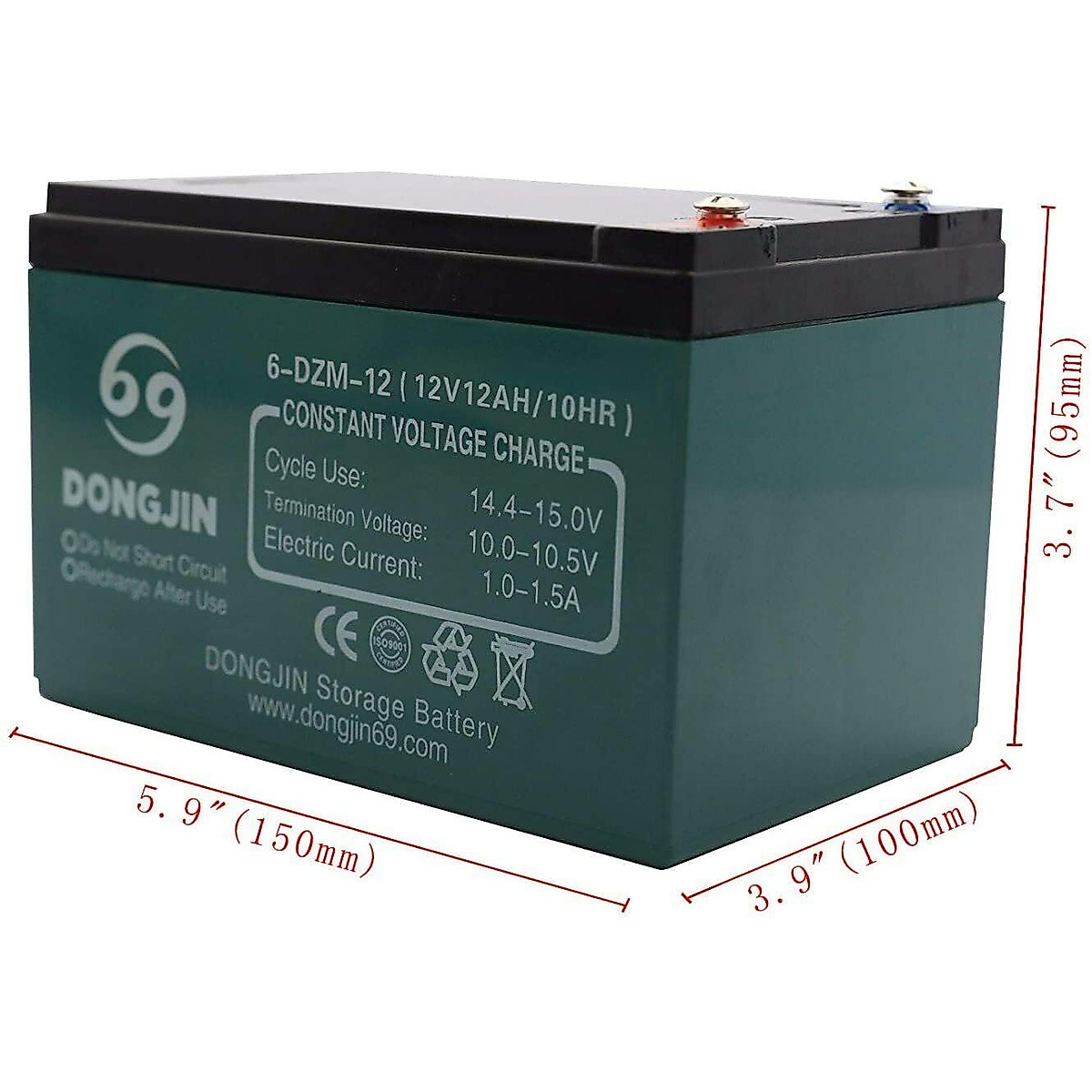 YC Yier 6-DZM-12 12V 12Ah Motorcycle Rechargeable Battery for Electric Bike Mobility Scooter Go Kart ATV Pit Dirt Bike Razor Quad E Bike Buggy Lawn Mower (Four Pack of 12v 12ah Battery with 48V ch)