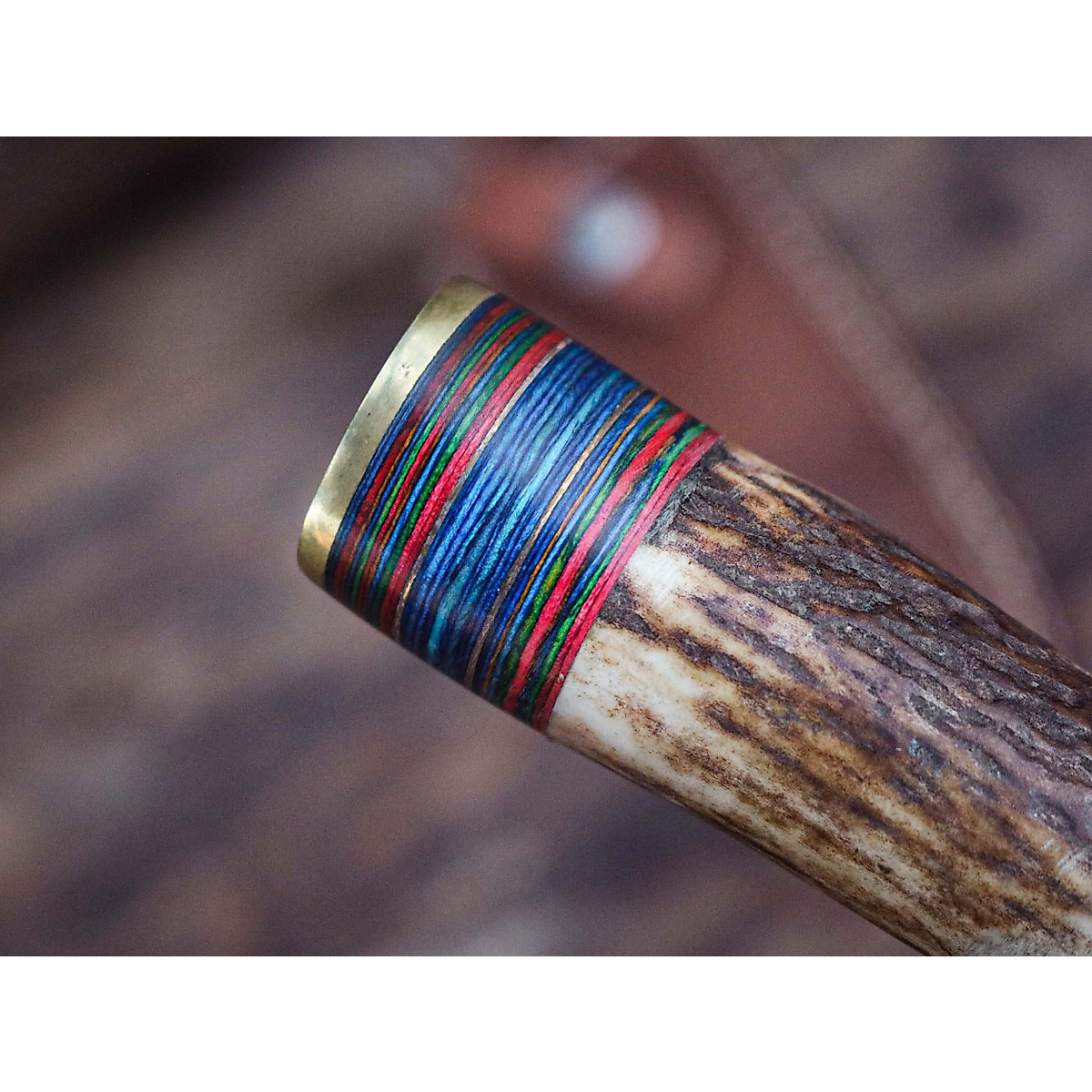 Custom Handmade Hunting Knife Skinner Fixed Blade Knife Damascus Steel 10'' Overall stag 'antler hanlde With Sheath