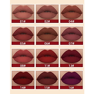 Aseawave Matte Liquid Lipstick Makeup Set, Pigmented Long Lasting Lip Gloss Set, Non-Stick Cup Not Fade Professional Lip Makeup Gift Kit for Women