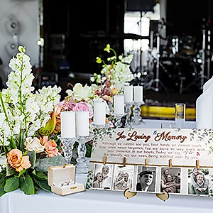 BINCUE 3D in Loving Memory Wedding Sign 20x10 Inch with 5 Clips, Wedding Decor to Honor Souls, Wedding Memory Table Sign, Wedding Remembrance Sign