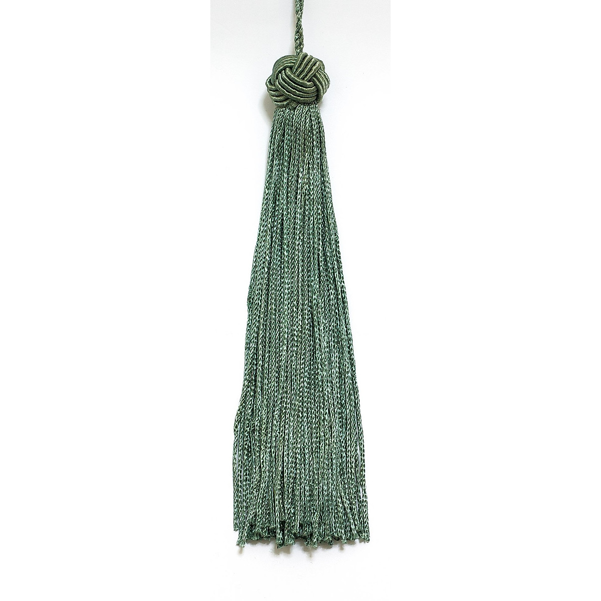 Set of 10 Dark Sea Green Woven Head Chainette Tassel, 5.5 Inch Long with 2 Inch Loop, Basic Trim Collection Style# BH055 Color: Sea Green - H2
