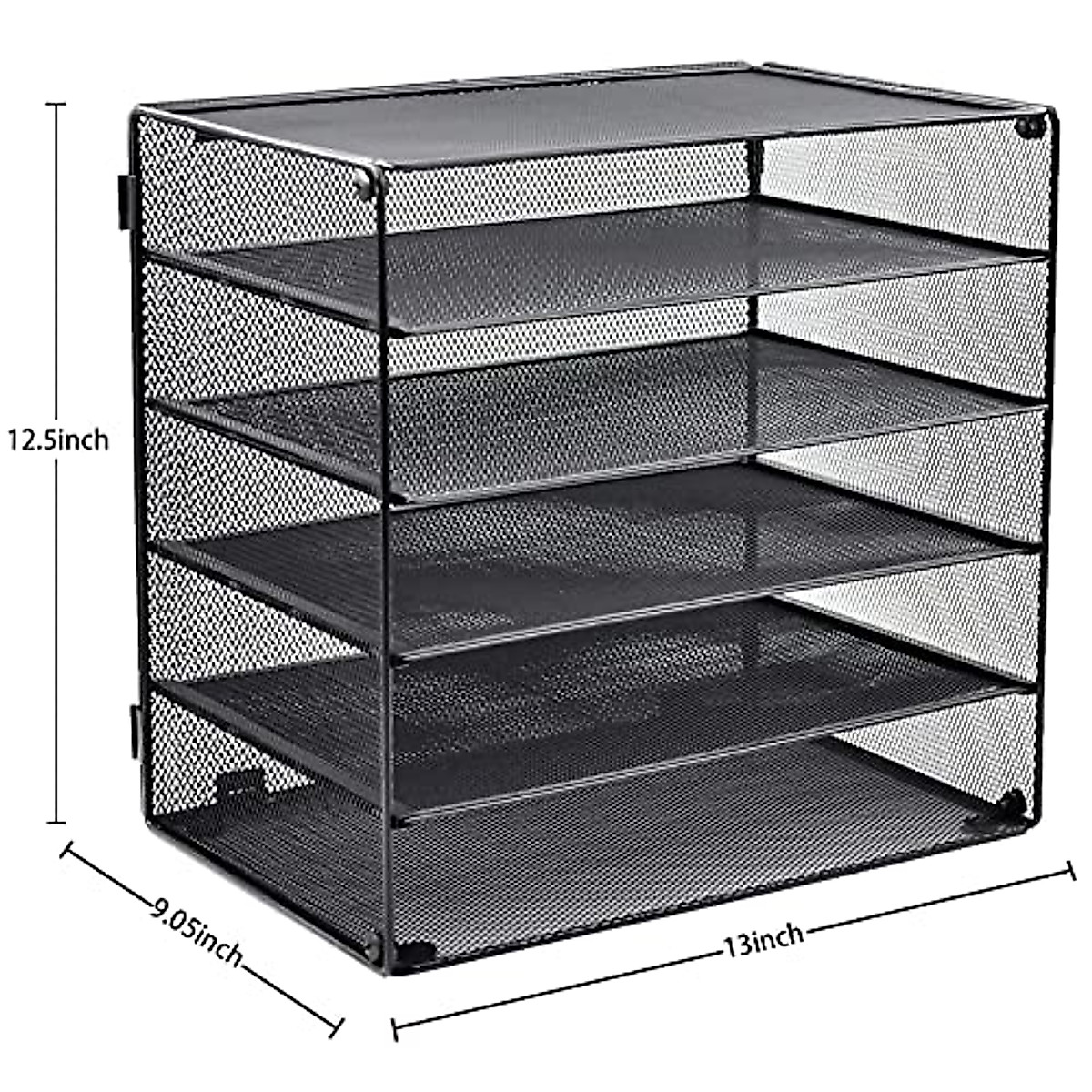 COSYAWN Paper Letter Tray Organizer, 5 Tier Mesh File Tray Desktop Paper Sorter, Black