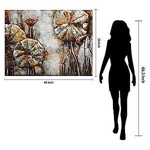 Empire Art Direct "Water Lilly Pads 1" Mixed Media Hand Painted Iron Wall Sculpture by Primo