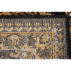 Unique Loom Imperial Collection Paisley, Distressed, Border, Vintage, Modern, Abstract Area Rug, 2 x 3 ft, Black/Orange
