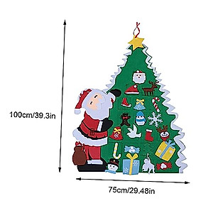 BESTOYARD 1Pc Felt Christmas Tree Santa Claus DIY Gift Felt Craft Christmas Tree Xmas Gifts DIY Felt Xmas Crafts Kids DIY Felt Tree Stocking Stuffers Bling Decor Earth Tones Child