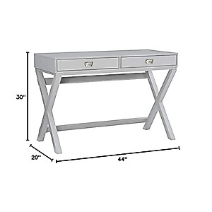 Linon Grey 2-Drawer Writing Jaycee Desk