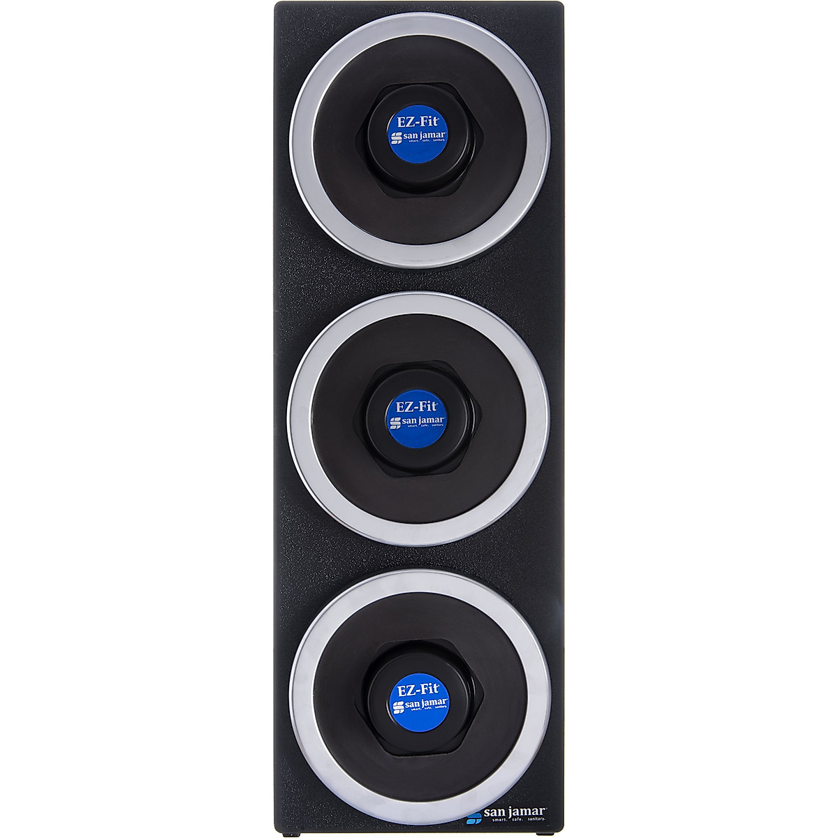 San Jamar Ez-Fit Cup Dispenser Cabinet with 3 Tiers for Restaurants, Dining Halls, and Fast Food, Plastic, 22.375 x 7.75 x 23.75 Inches, Silver