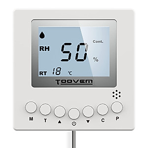 TOOVEM Remote Controller for Digital Humidity, Temperature, Adapt The Humidity Level, for Basement Crawl Space Dehumidifier White