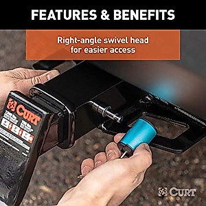 CURT 23504 Right-Angle Trailer Hitch Lock, 5/8-Inch Pin Diameter, Fits 2 or 2-1/2-Inch Receiver