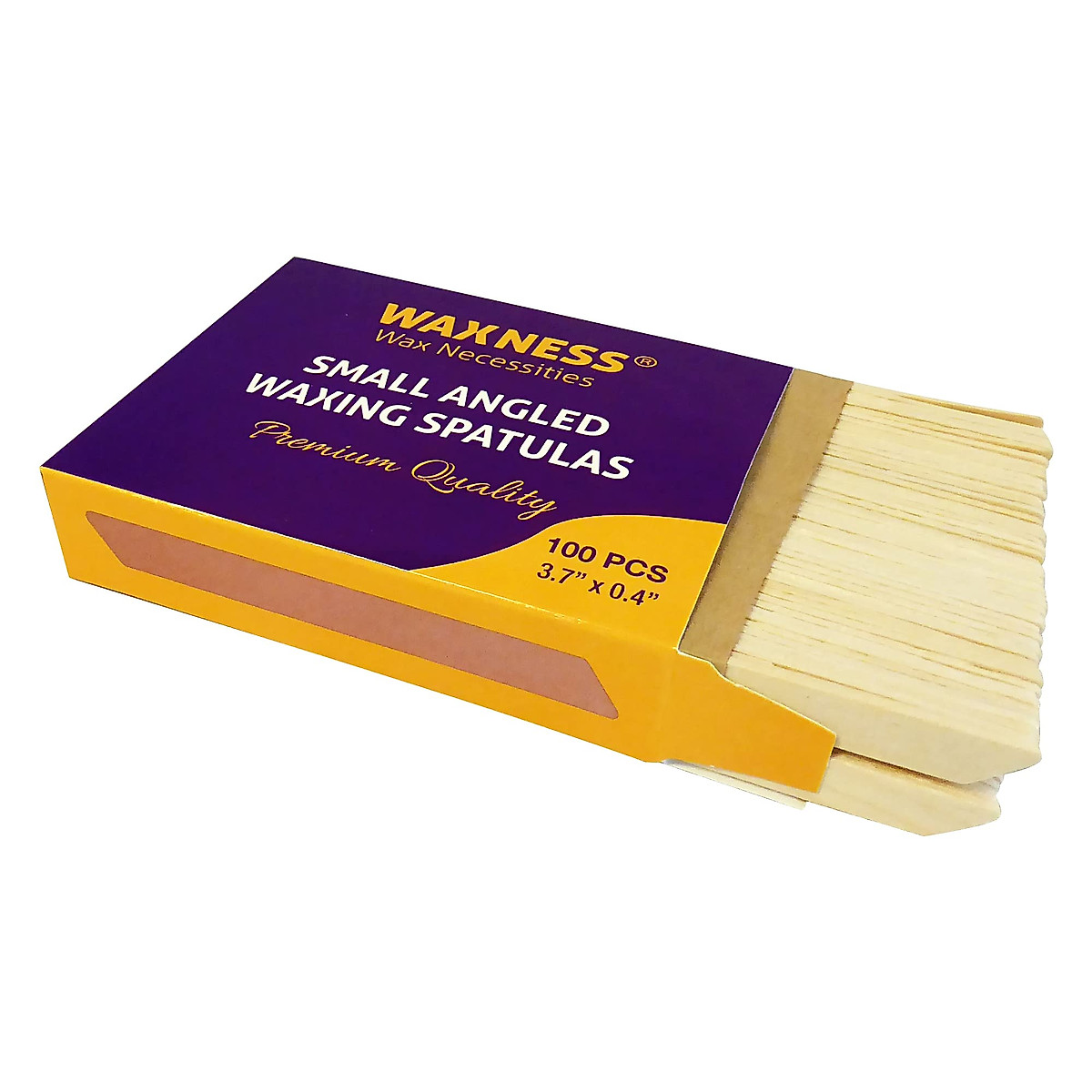 Waxness Small Waxing Wooden Angled Spatula Applicator 100 Pk