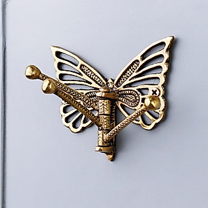 Indian Shelf Brass Butterfly Swivel Tri Arm Hook Foldable Decorative Wall Hooks 3 Prong Wall Hooks Vintage Towel Hooks Gold Coat Hooks Robe Hook Folding Coat Hooks Hangers