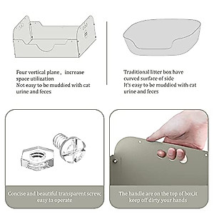 HAHAXIAO Large Cat Litter Box- Portable and Foldable Kitty Litter Box for Travel, 3-Count- Low Entry Litter Pan for Small/Large Cats, Rabbits, Dogs