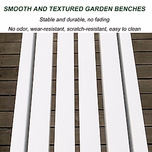 Park Garden Bench Outdoor Backless Bench, Weatherproof Garden Wood Bench Patio Porch Chair Furniture, 2-3 People Large Slatted Seat School/Hospital Benches, for Backyard/Lawn/Path/Deck/Poolside