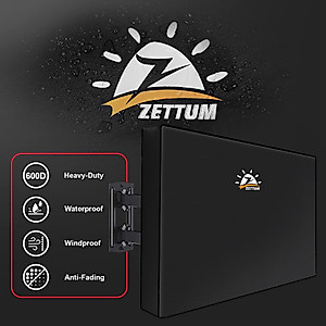 Zettum Outdoor TV Cover - 600D Weatherproof & Waterproof for 28 to 32 Inch TV, Heavy Duty Enclosure Protector (30"L x 6"D x 20"H)