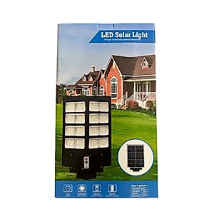 LED Solar Light 1000W Private Street Lamp Without Electricity for Outdoors, Sidewalk, & Buildings with Time Switch, Light Control, Wireless Remote Control, & Electric Display