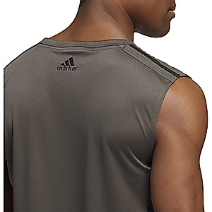 adidas Men's Wide Hoops All World Tank, Utility Grey, Small