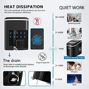 VIVOHOME Electric Portable Compact Countertop Automatic Ice Cube Maker Machine 26lbs/Day Navy Blue & Black