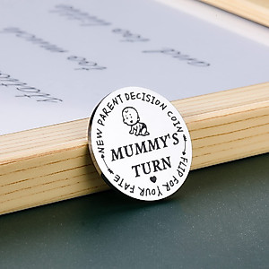 Christmas Stocking Stuffers for Him Her New Parent Gifts for Mom Dad Funny Decision Coin for Pregnancy Women Fate New Baby Boys Girls Shower Gifts Wife Husband Mother’s Day Father’s Day Double-Sided