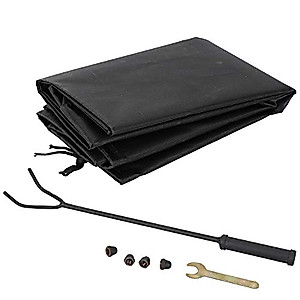 ZENY 26 inch Fire Pits for Outside Square Firepit Wood Burning Fireplace Heavy Duty Steel Patio Firepit Bowl with Screen Waterproof Cover and Poker for Camping Picnic Bonfire Backyard